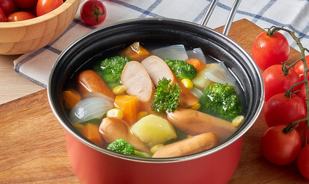 Healthy soup with Vegetable and Sausage - THAI NIPPON FOODS CO., LTD