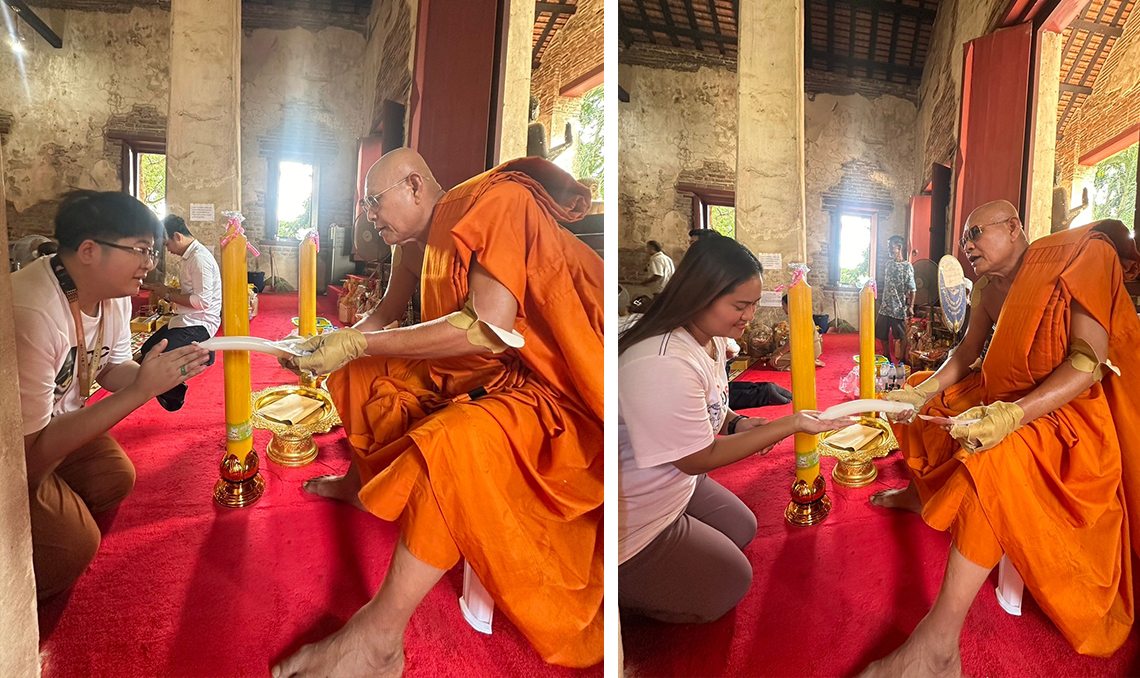 Offering candles during buddhist lent | Thai Nippon Foods